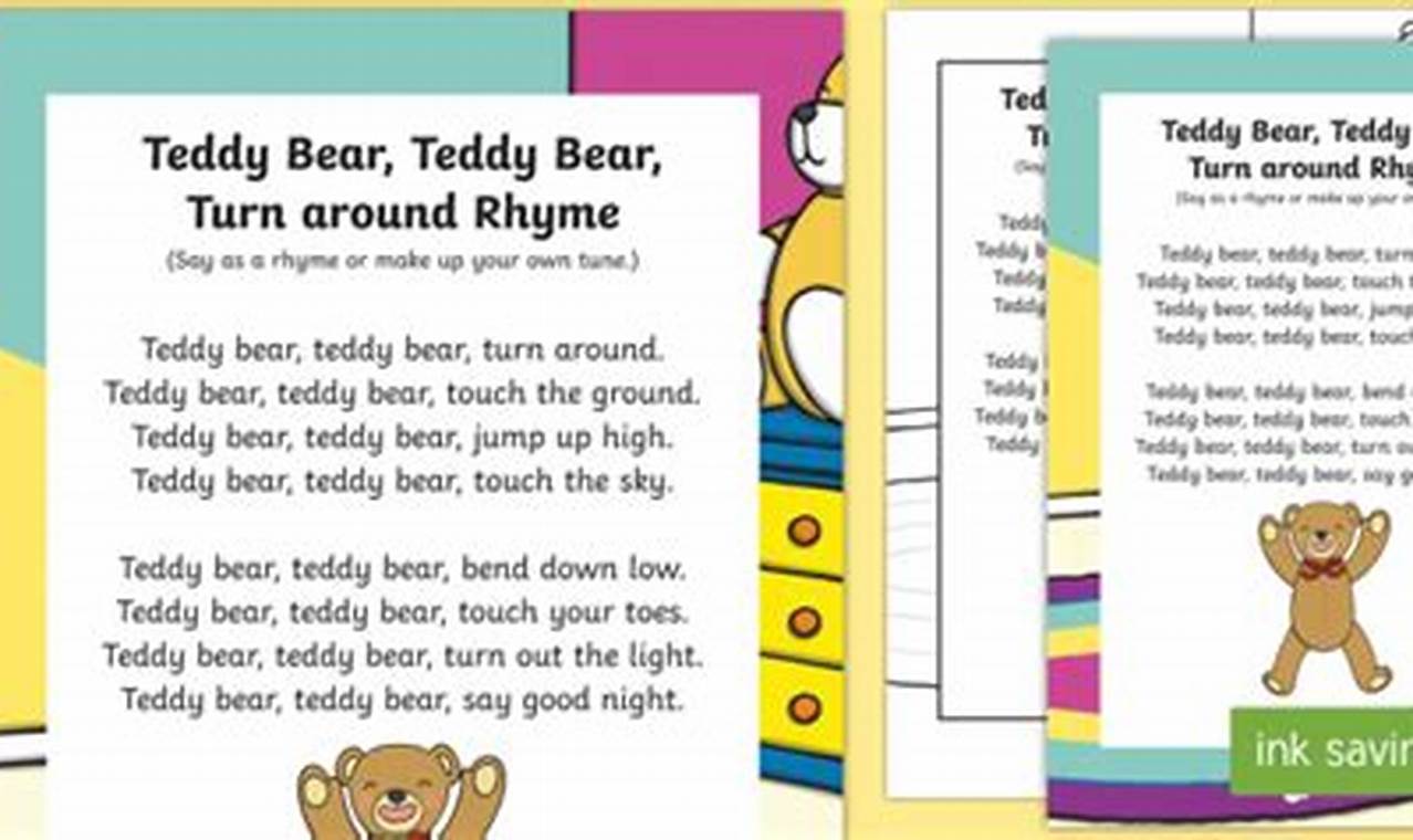 Fun Teddy Bear Turn Around Lyrics & Actions